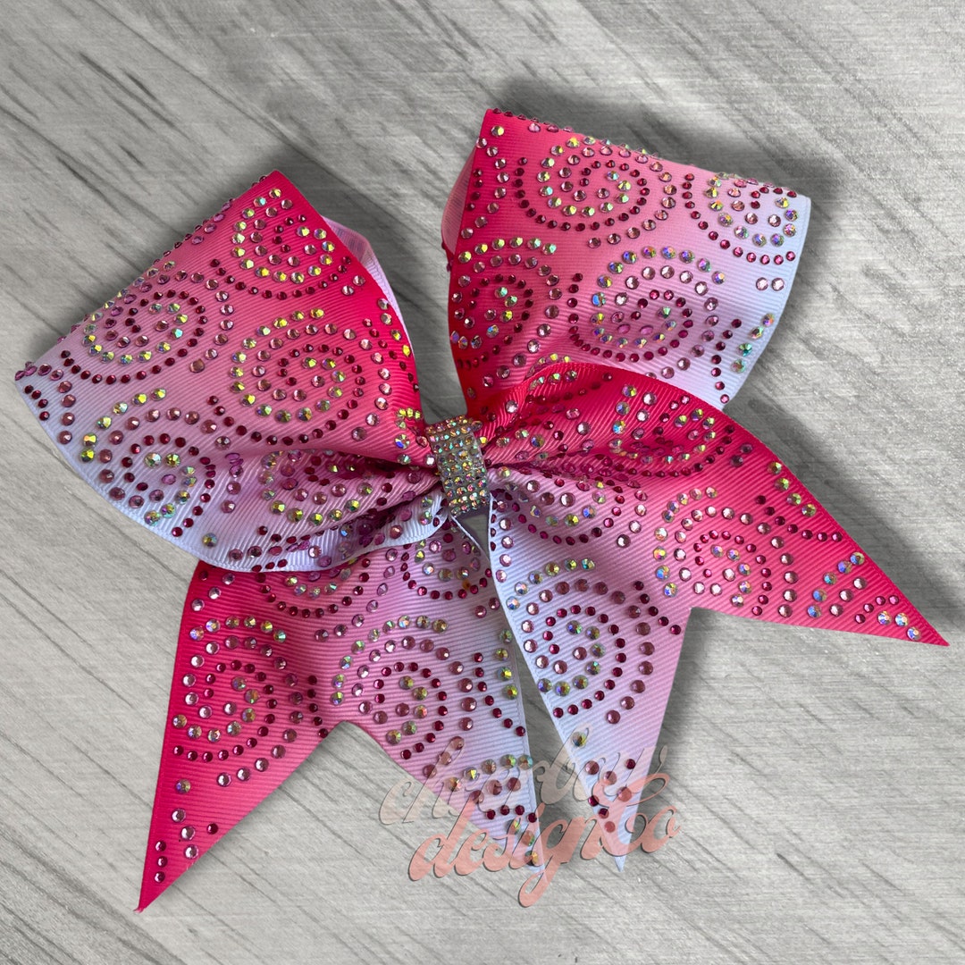 Sublimated Cheer Bow With Rhinestones, Ombre Design, Made to Order in ...
