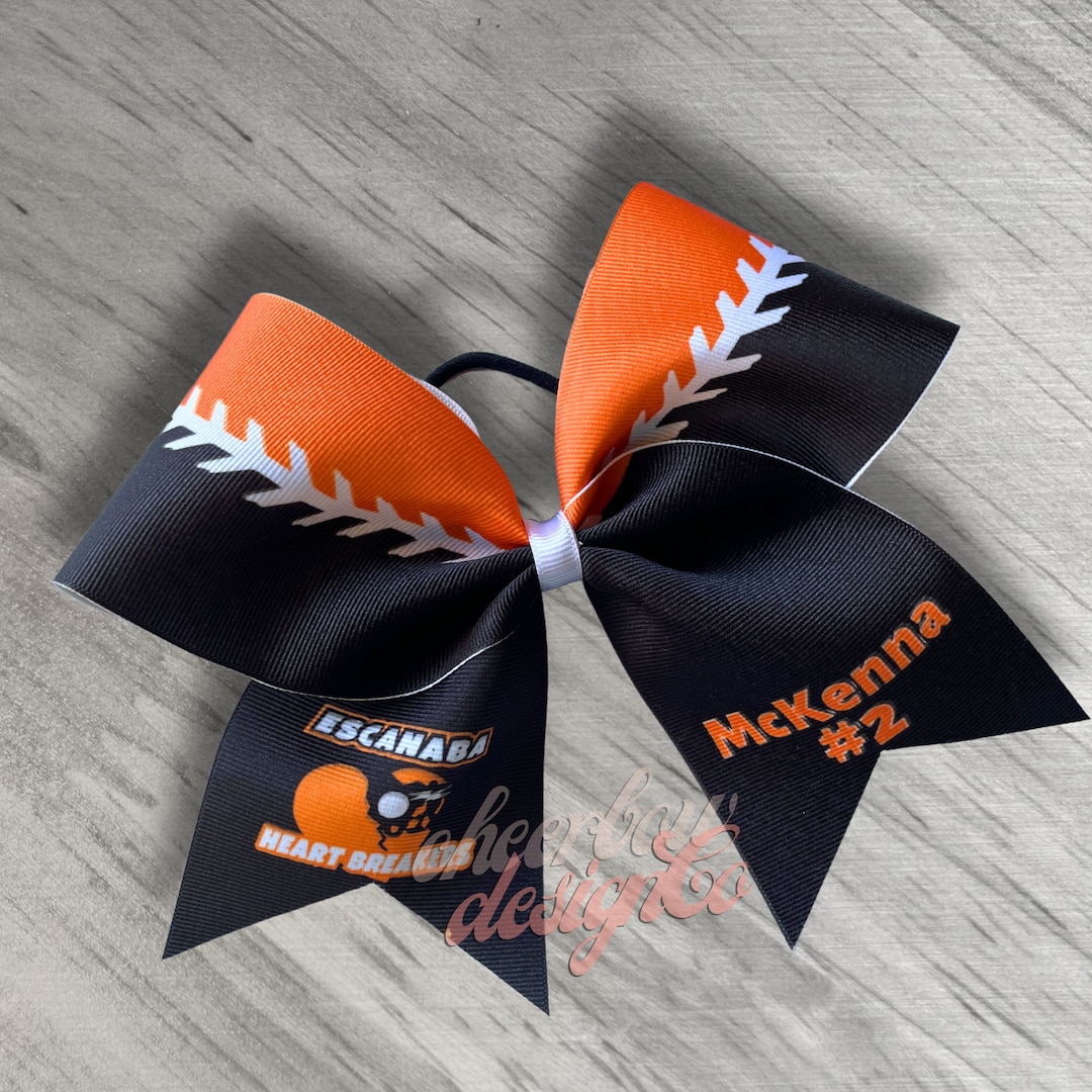 Sublimated Softball Team Bow, Made to Order, Custom Colors, Team Mascot ...