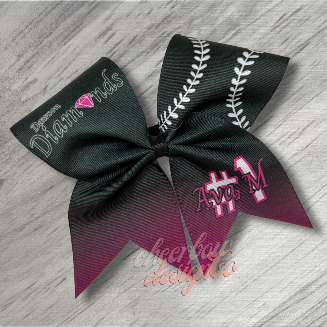 Sublimated Softball Team Bow, Made to Order, Custom Colors, Mascot Bow ...