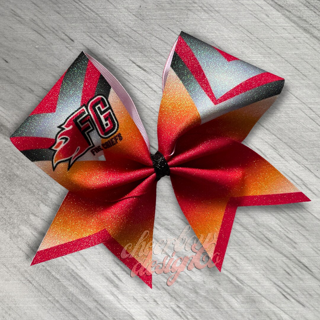 Sublimated Team Cheer Bow, Custom Colors, Mascot Cheer Bow, Game Day ...
