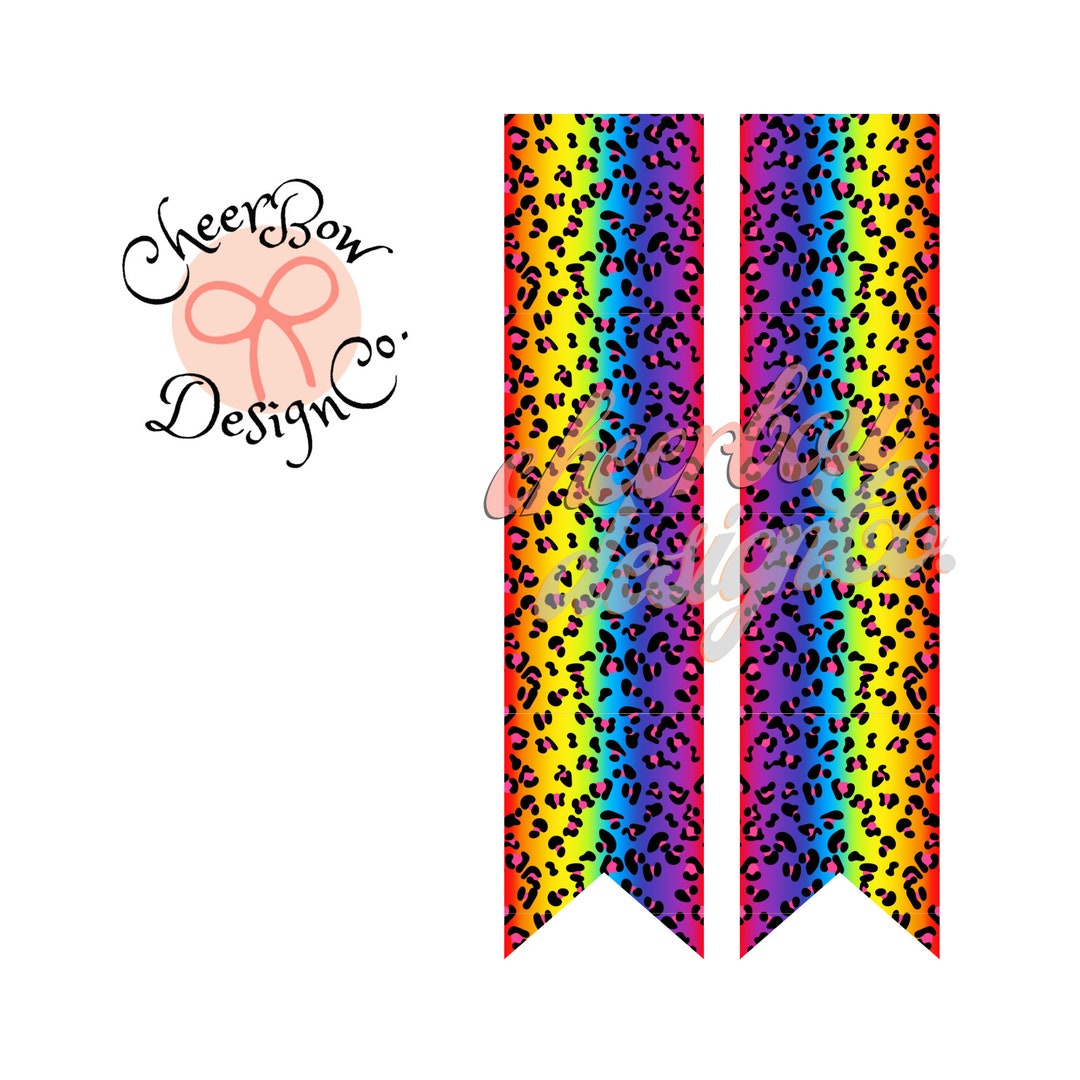 Rainbow Cheetah Cheer Bow Sublimation Download for 3" Cheer Hair Bow ...