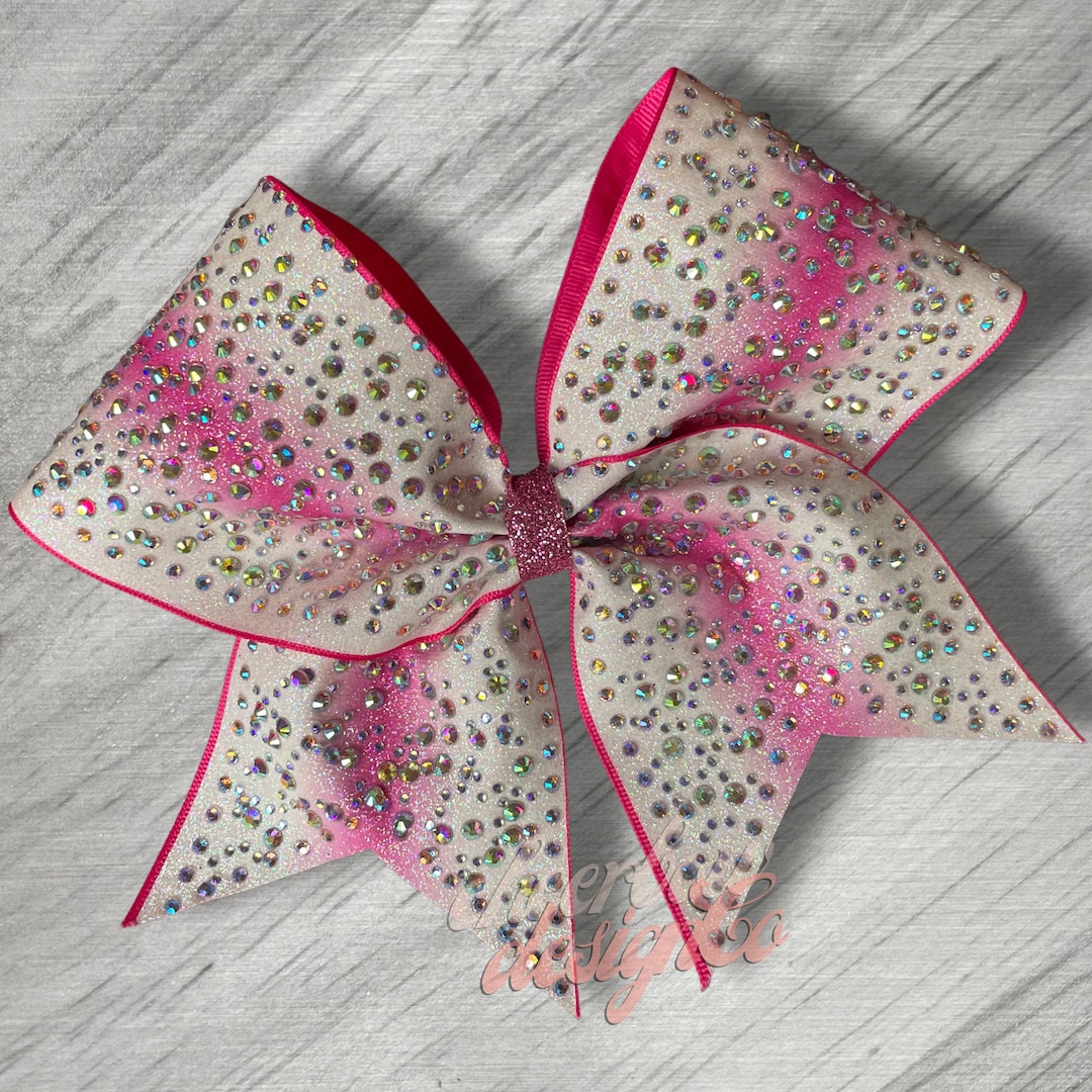 Command Cheer Bow Sublimated Glitter and Rhinestone Center Fade Made to ...