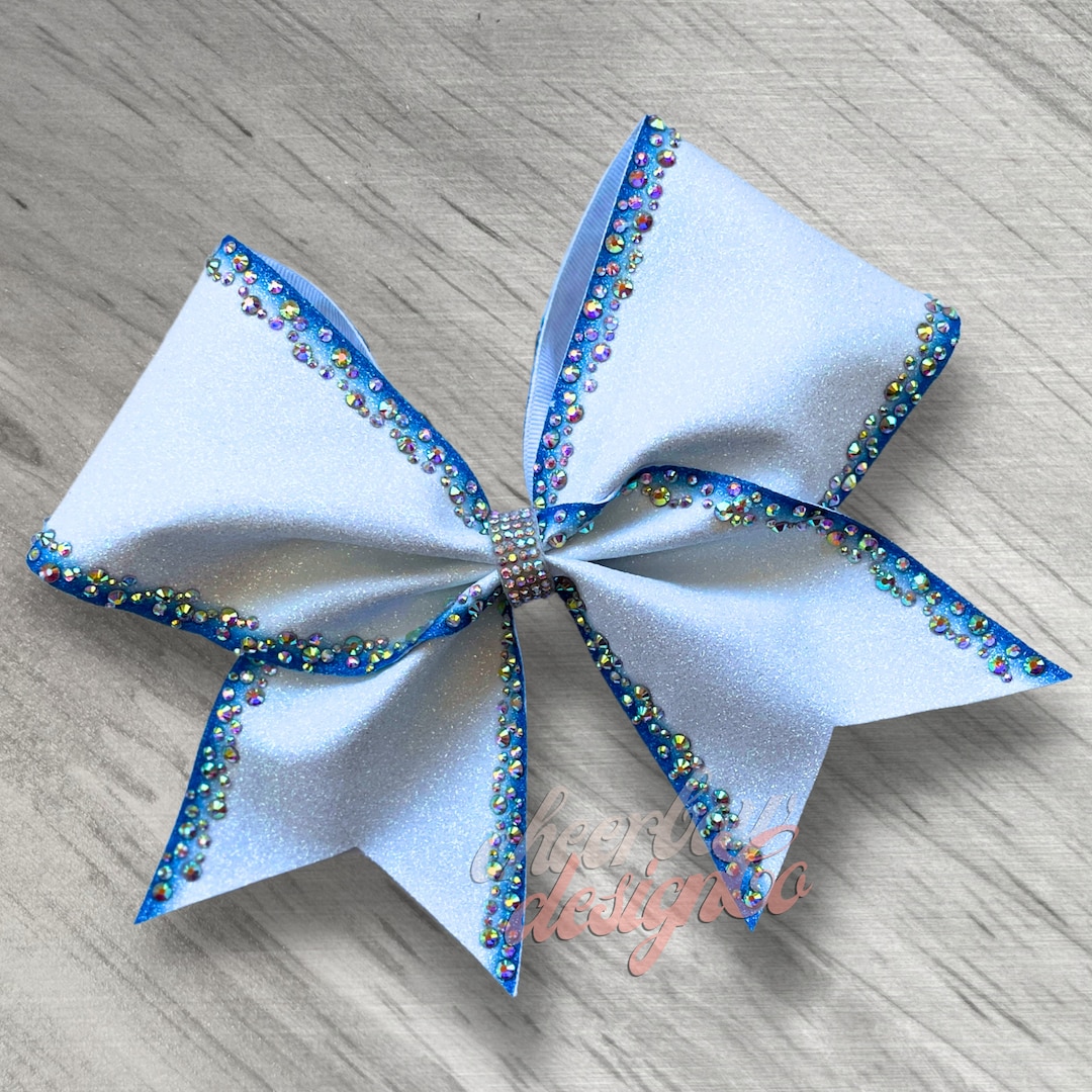 Glitter and Rhinestone Sublimated Cheer Bow, Ombre Edge Design - You ...