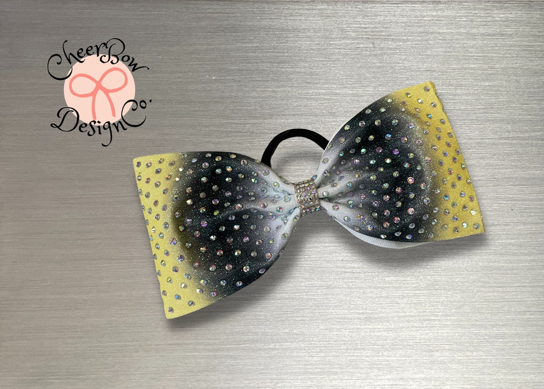 Tailless Rhinestone Cheer Bow, Sublimated Center Ombre Design, Made to ...