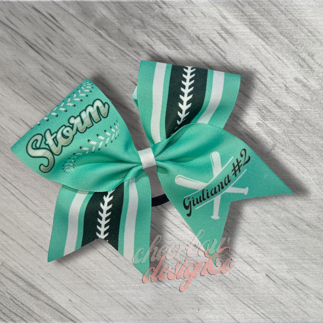 Sublimated Softball Team Bow, Made to Order, Custom Colors, Mascot Bow ...