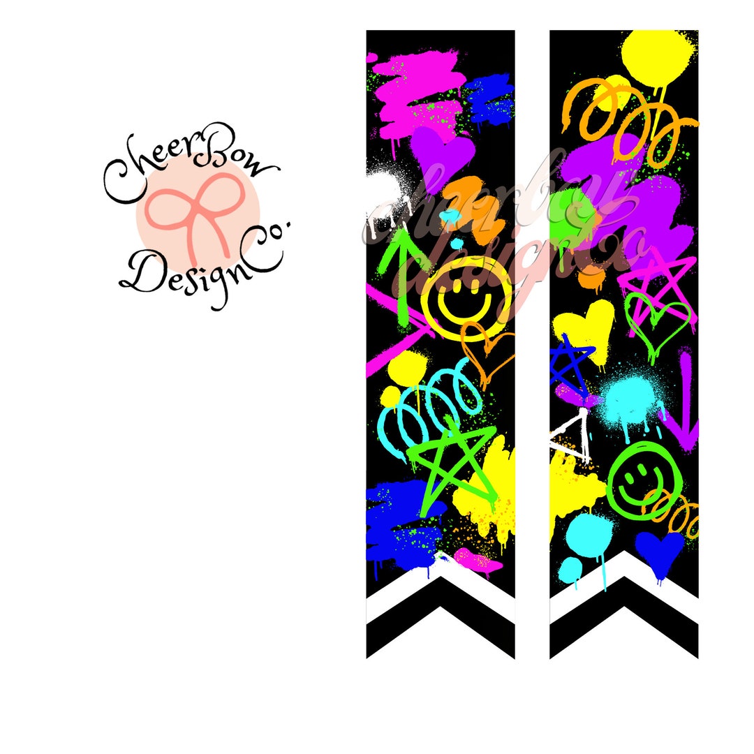 Graffiti Cheer Bow Sublimation Download for 3" Cheer Hair Bow - Etsy