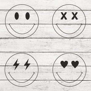 Happy Face SVG PNG PDF Happy Svg Face Svg Smiley Face Svg - Etsy