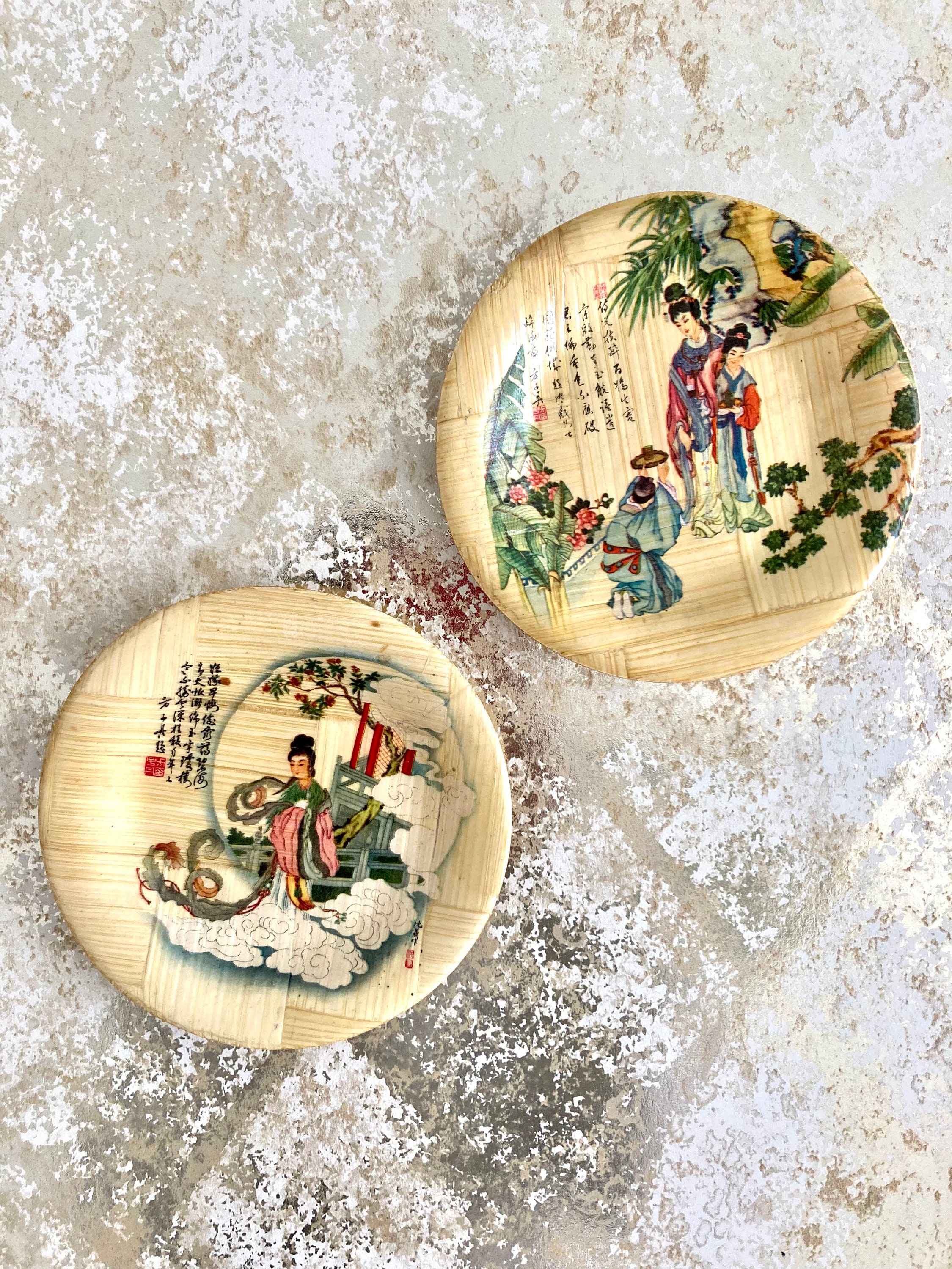 Set of 6 Small Appetizer Plates in Vintage Bamboo/ Bread Plate - Etsy