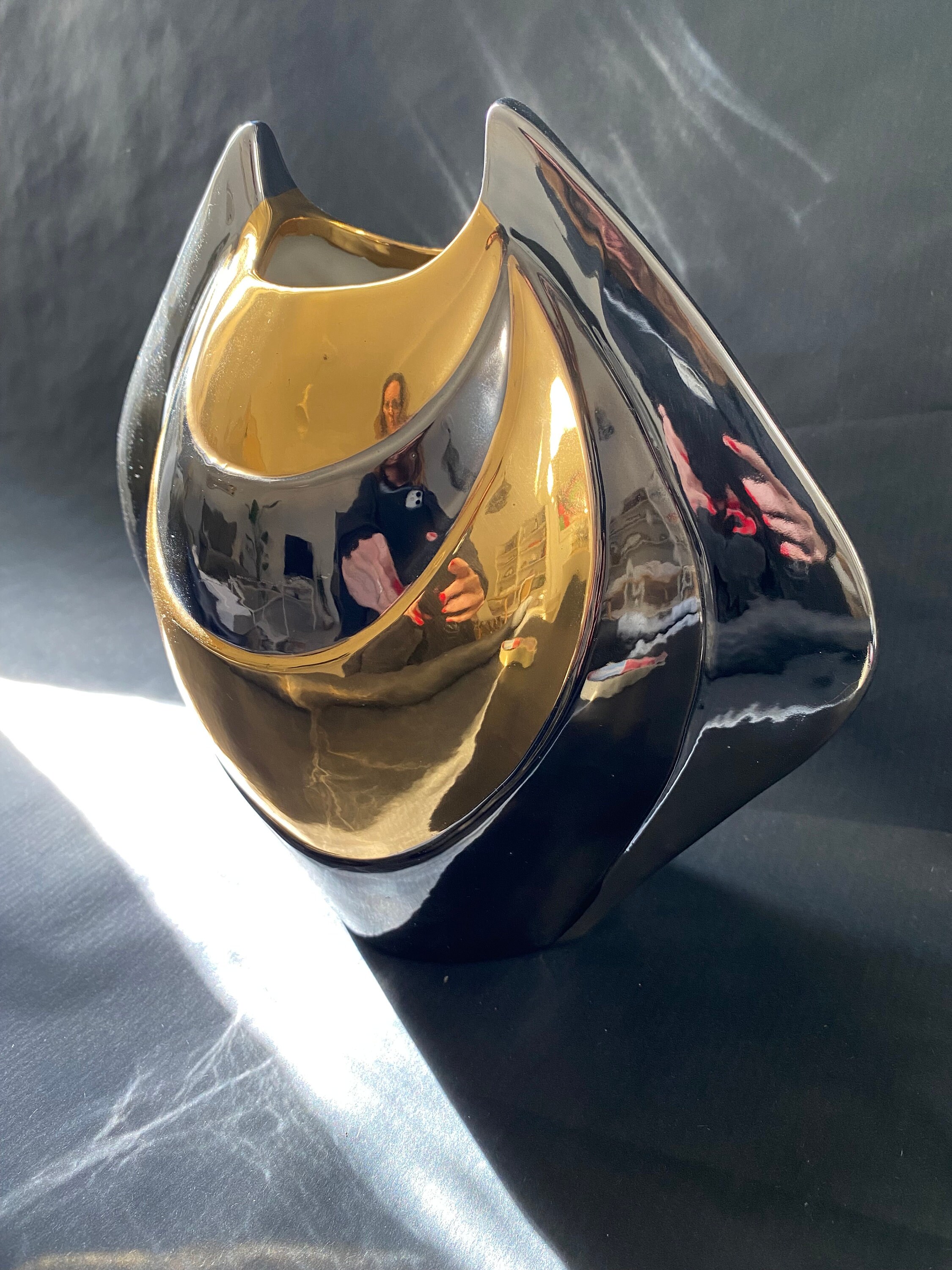 Handmade Porcelain Vase Hand-painted and Decorated in Sterling Gold. - Etsy