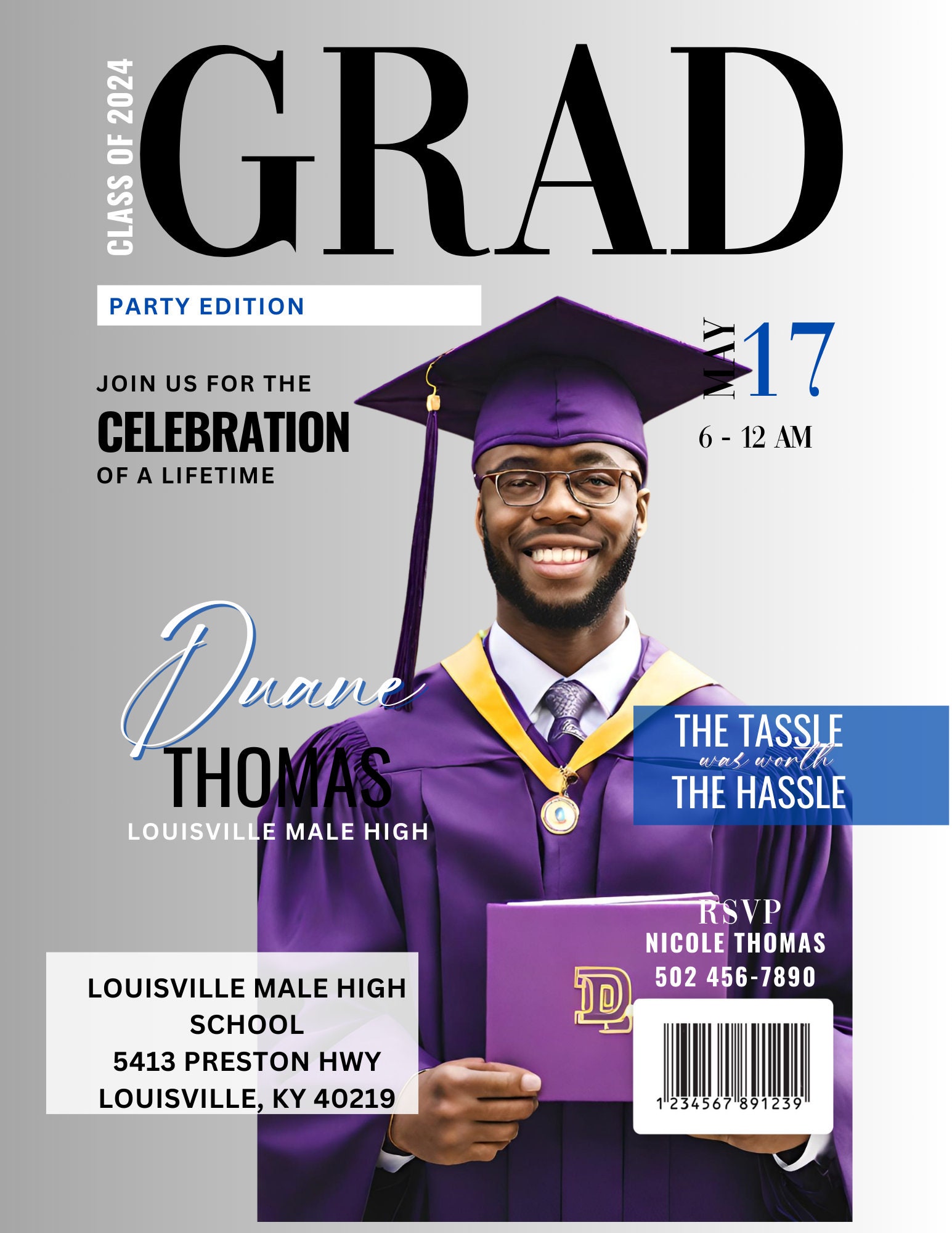 Graduation Magazine Cover Template Duo - Etsy