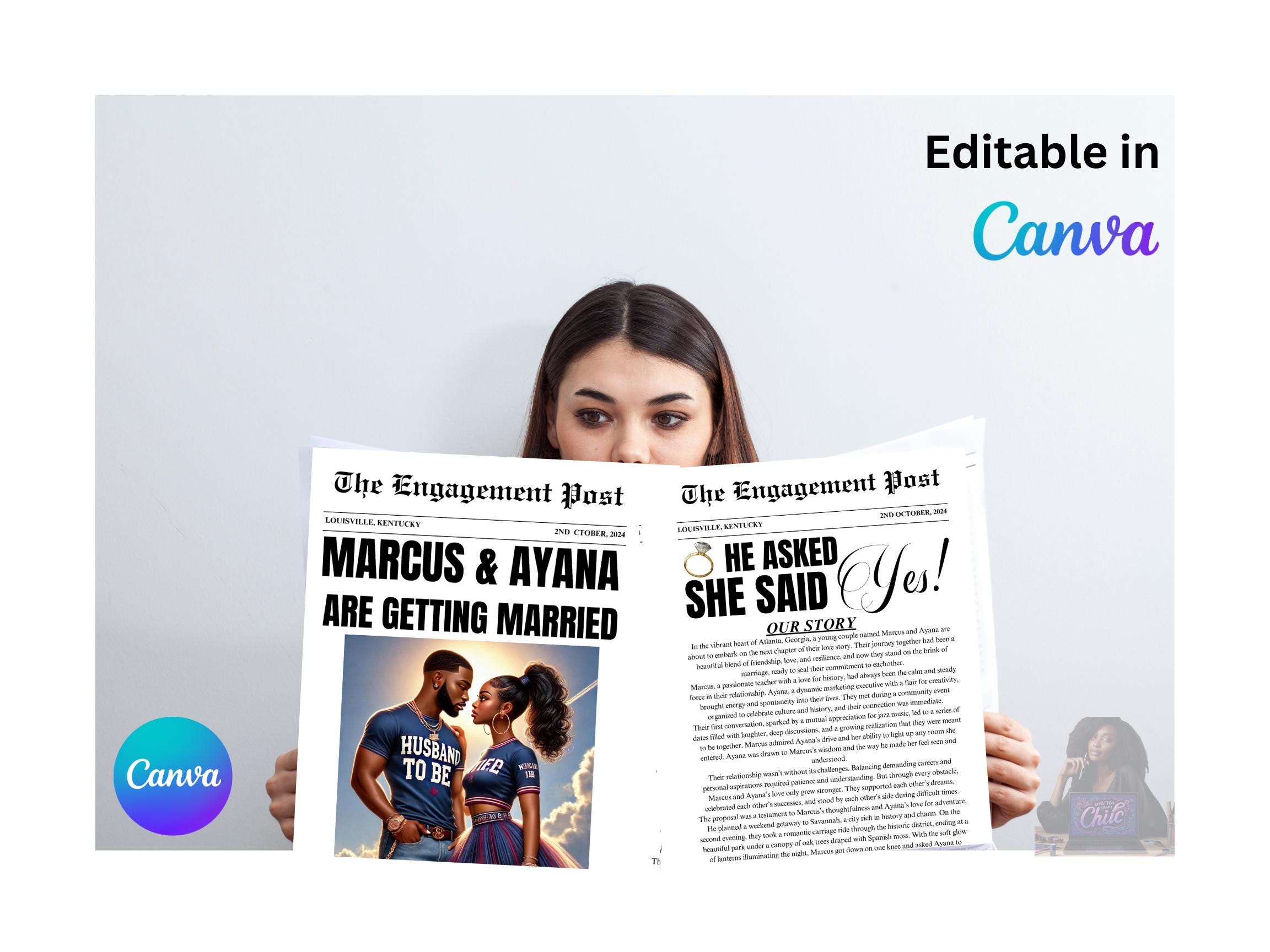 Newspaper Wedding Announcement - Etsy