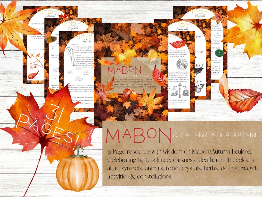 Mabon Wiccan Sabbat Autumn Equinox Book Grimoire Pages - Etsy