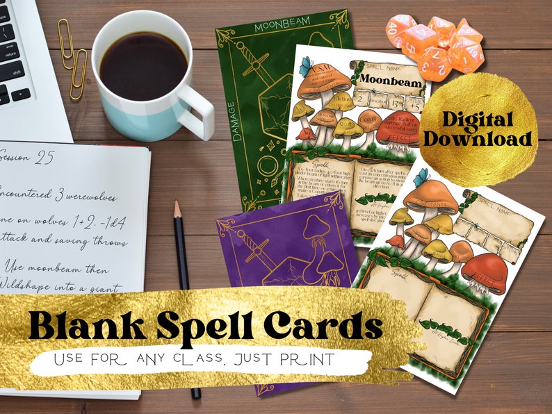 Dnd Spell Cards, Blank Spell Cards, All Classes, Dnd Printable, Dnd 5e ...