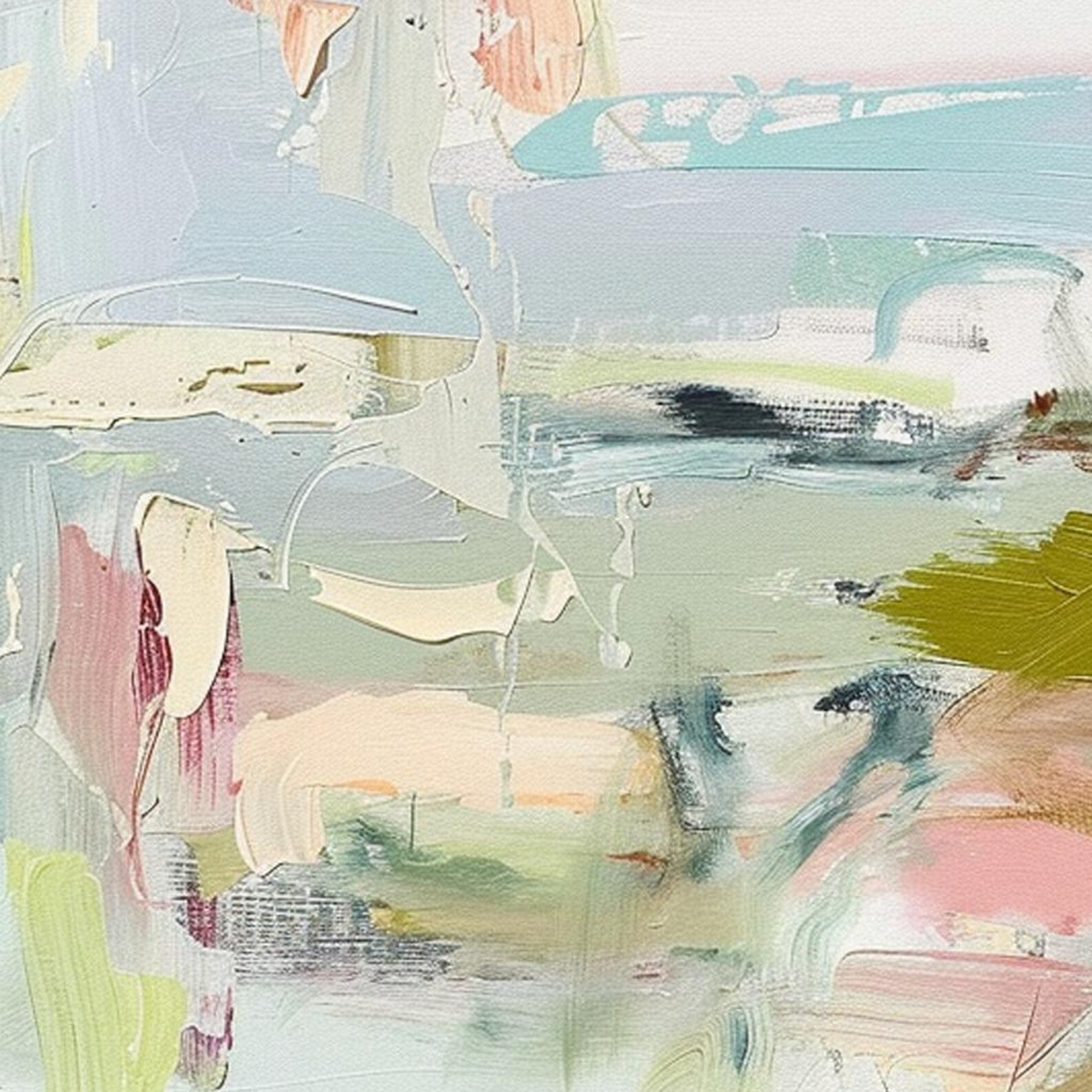Abstract Painting by Tatiana Duperault Acrylic & Oil on Canvas Modern ...