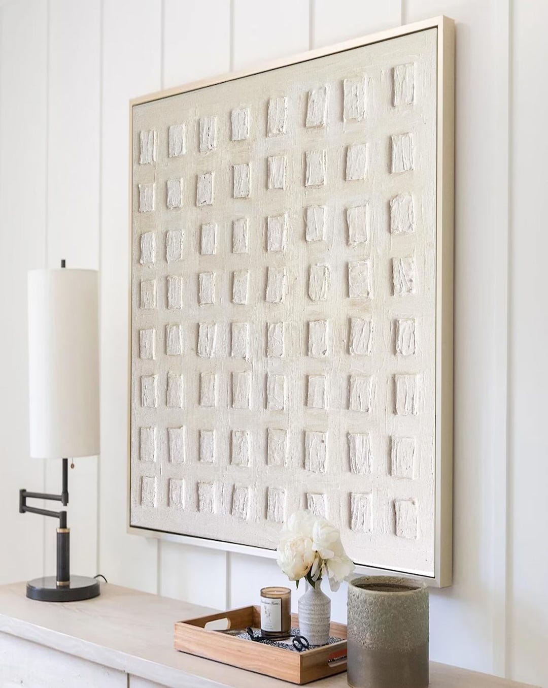 Abstract Plaster Minimalist Textured Blocks Geometric Lines Fine Art ...