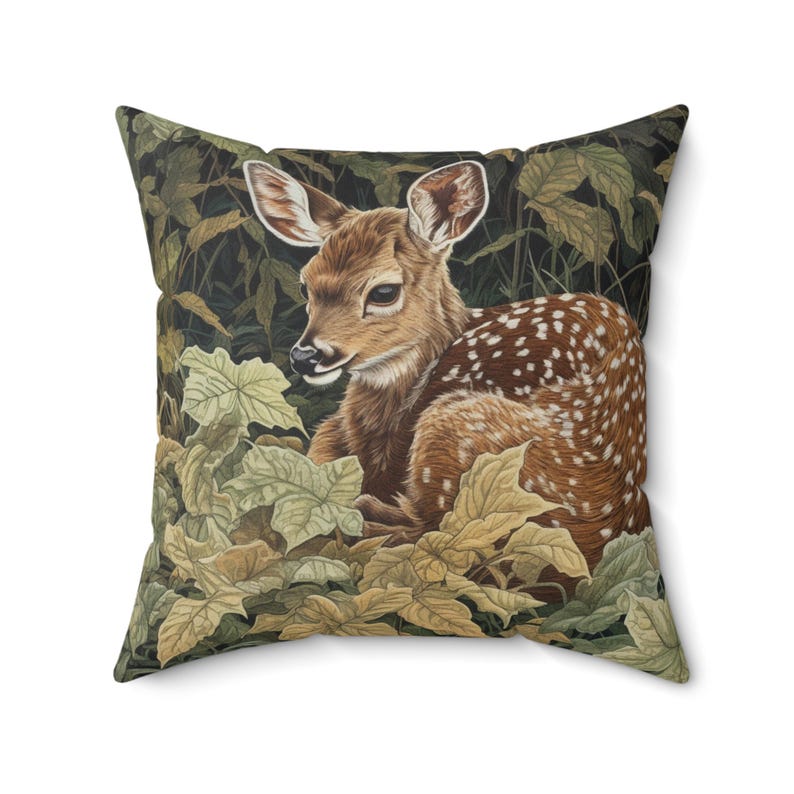 Fawn in Sun Dappled Grass Art Nouveau Flourishes William Morris ...