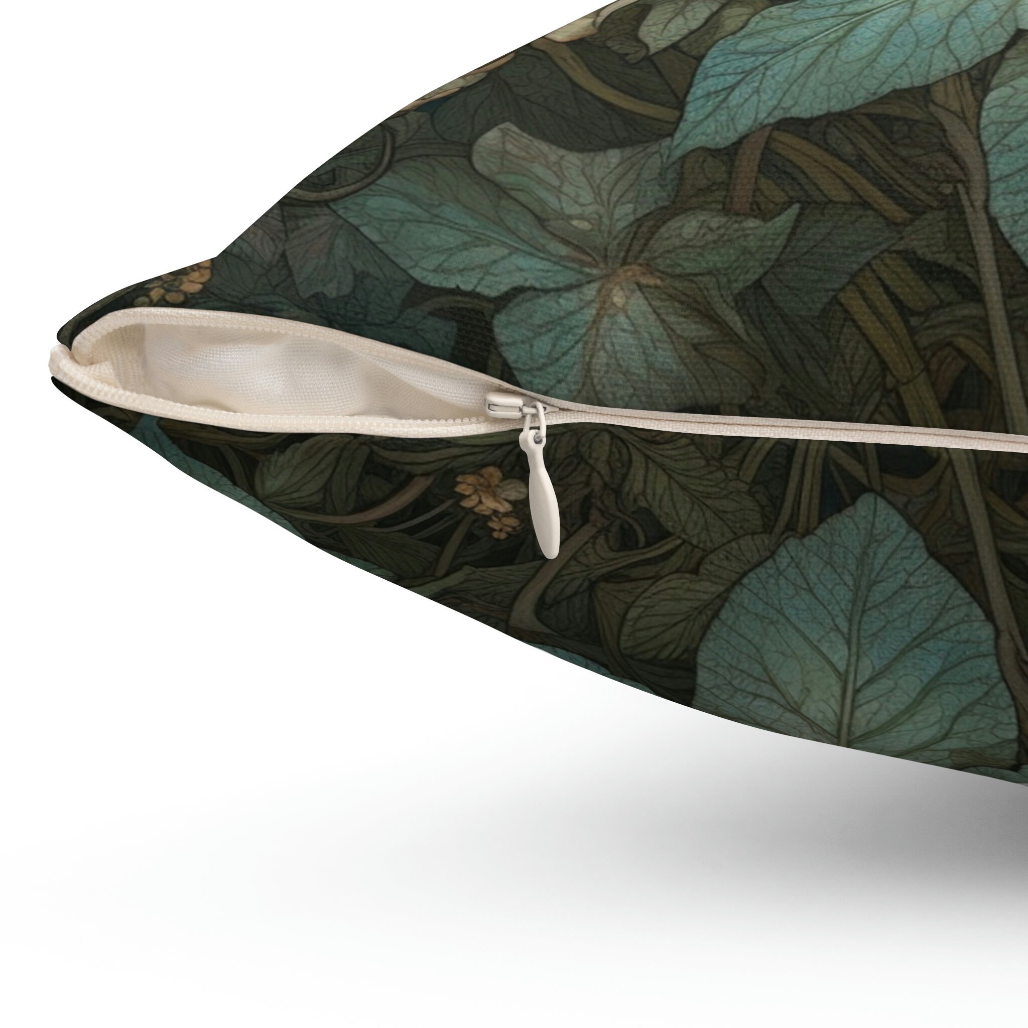 William Morris Inspired Frog in the Forest Pillow | Frog Pillow, Floral ...