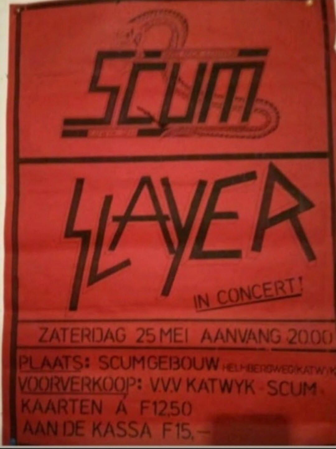 Slayer. Extremely Rare Vintage Concert Poster. - Etsy