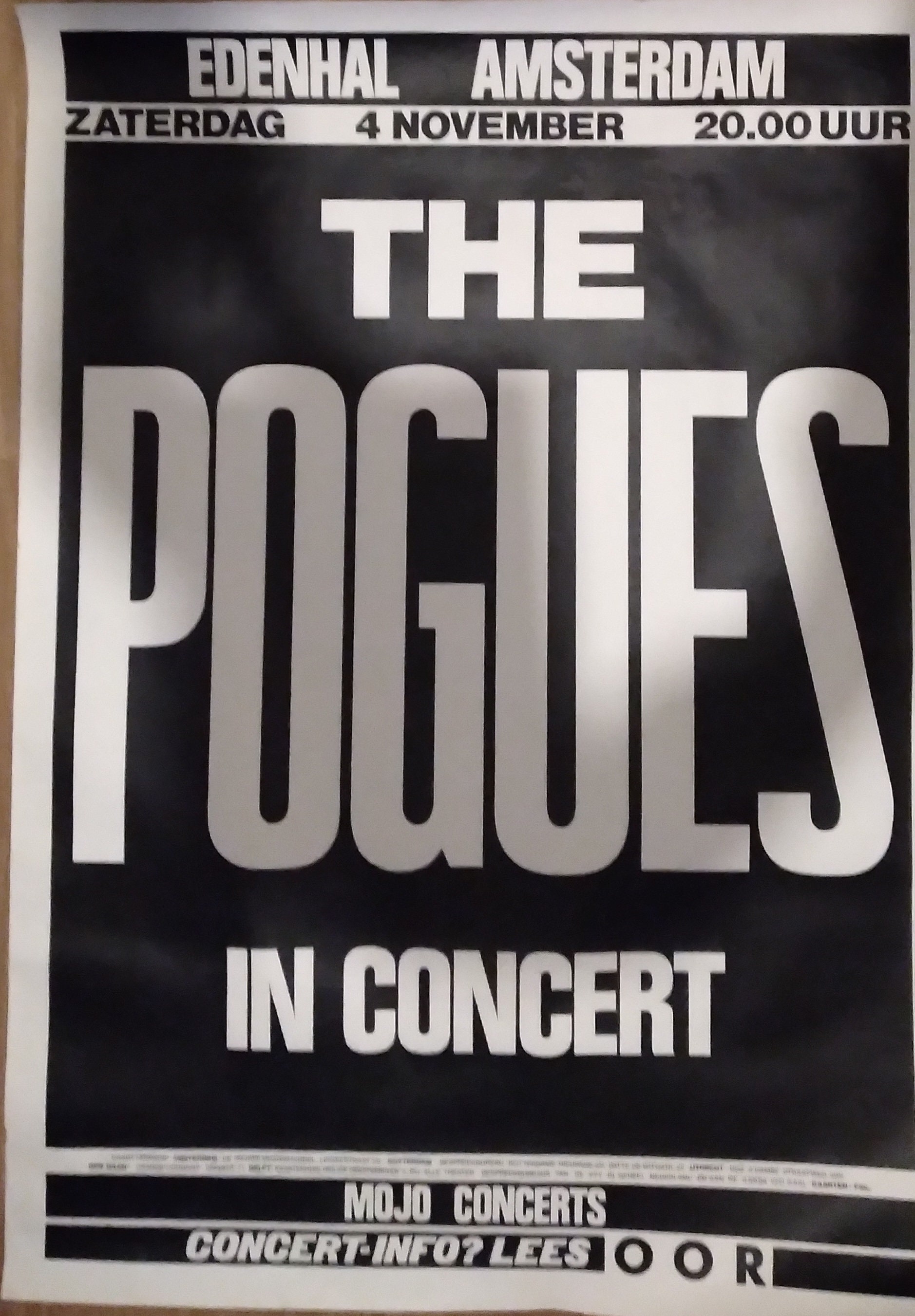 1989 the Pogues Dutch Concert Poster - Etsy