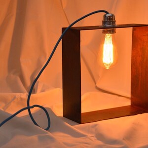 Minimalist, Handcrafted Square Iron Lamp for Bedside Table, Coffee ...