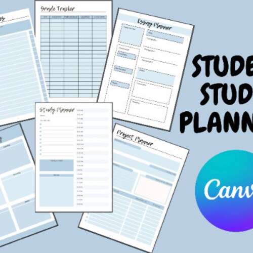 Student Planner Printable Editable Canva Academic Planner - Etsy