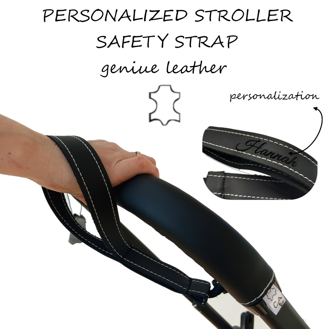 Stroller & Bike Trailer Safety Strap Personalized Geniue Leather Safety ...