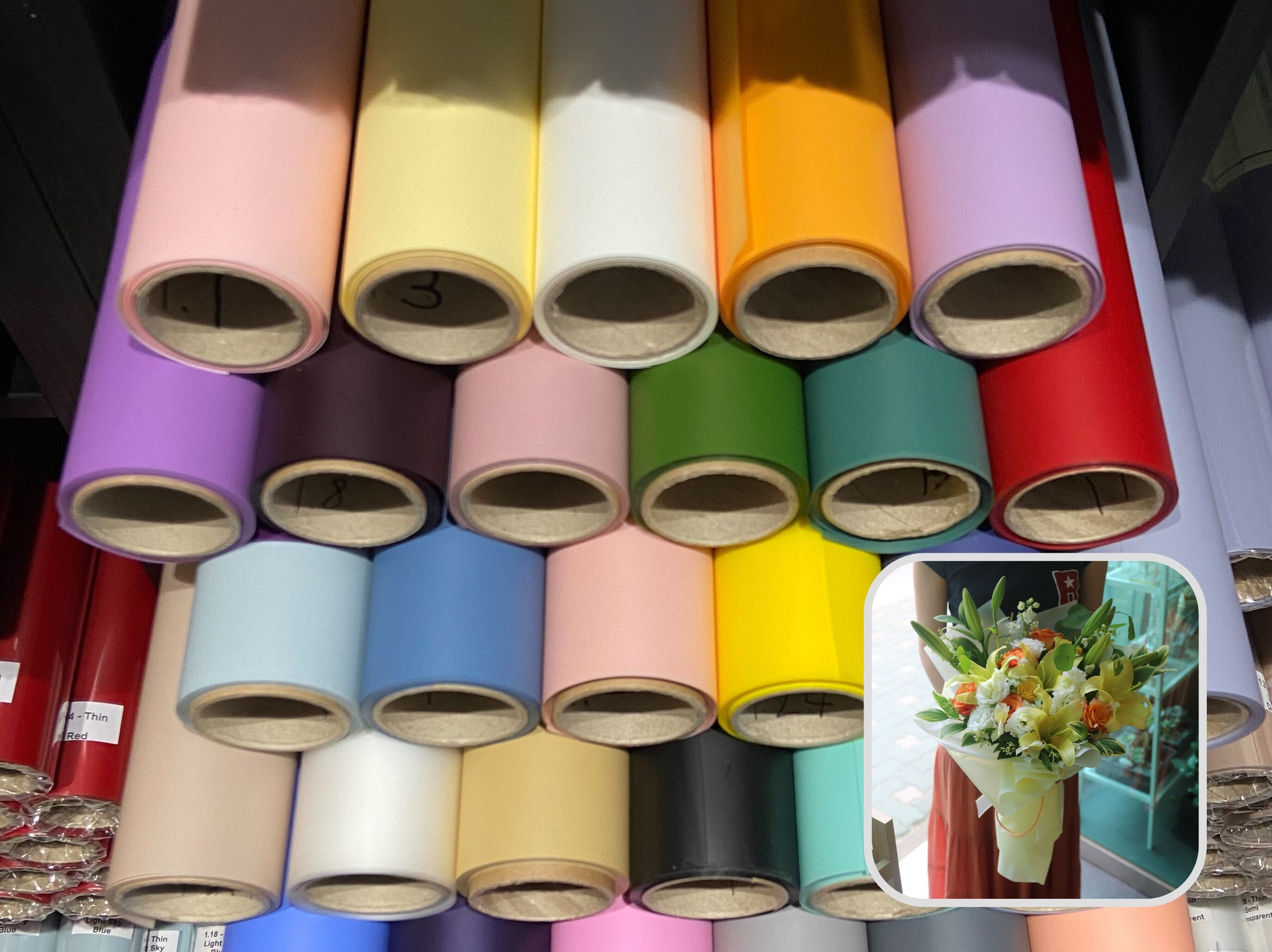 Korean Style Wrapping Paper Waterproof Thin for Flower Bouquets and ...