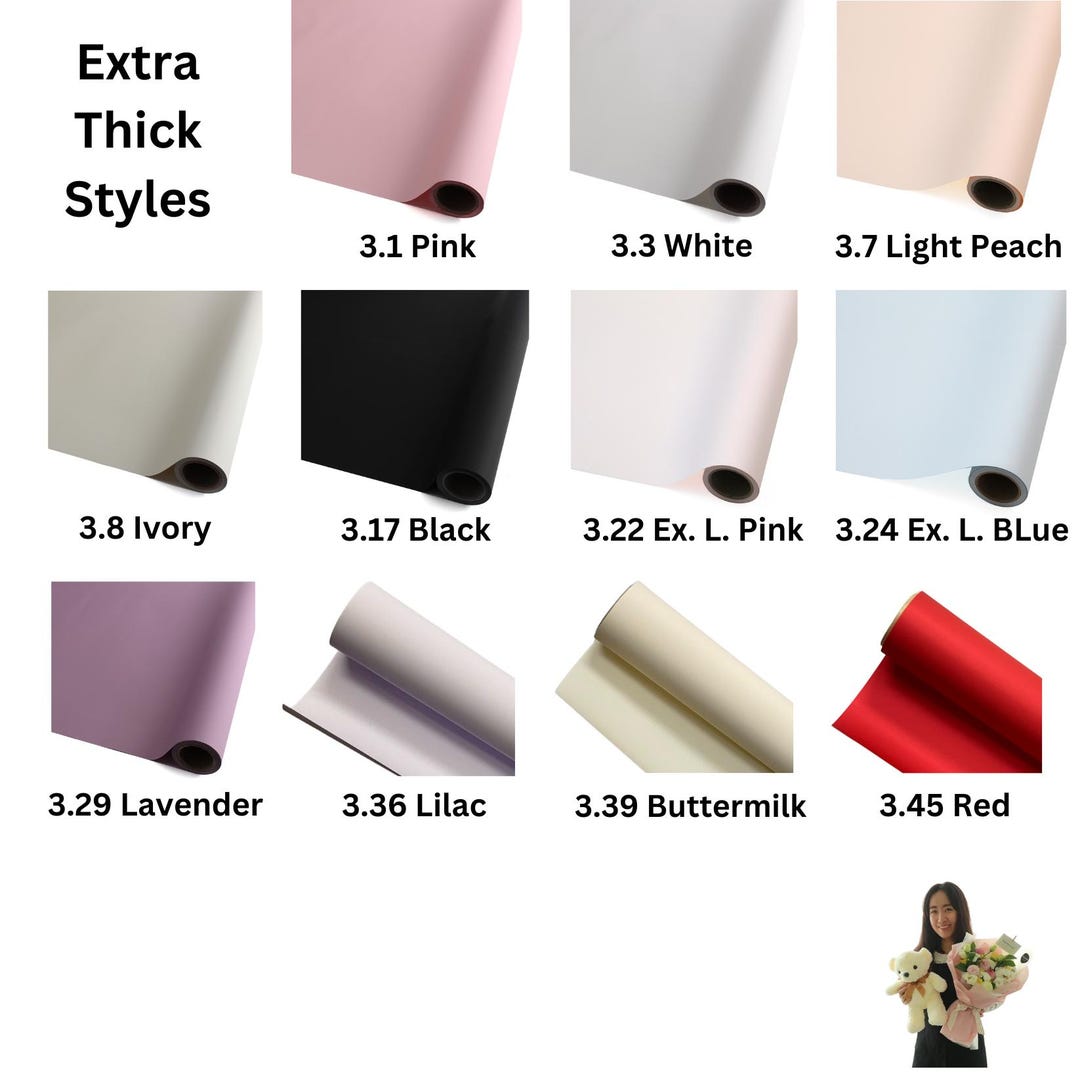 Korean Style Wrapping Paper Waterproof Extra Thick for Flower Bouquets ...