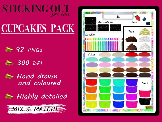Cupcakes Pack Digital Stickers Digital Planner - Etsy