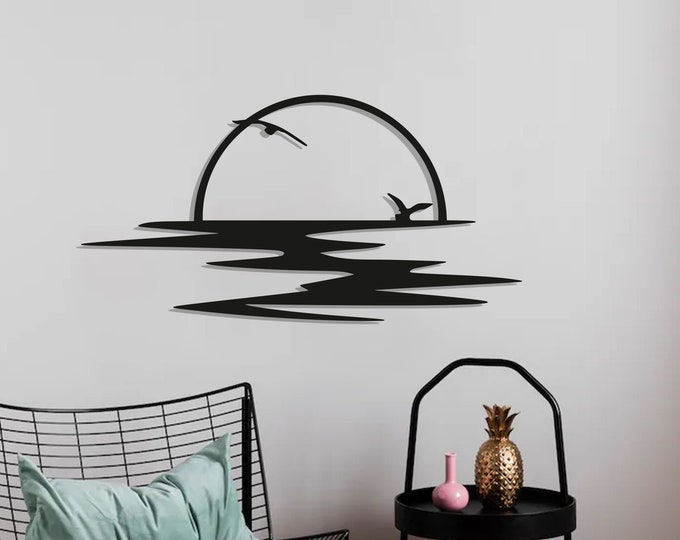 Sunrise Metal Wall Art, Metal Wall Art, Abstract Sunset Home Decor ...