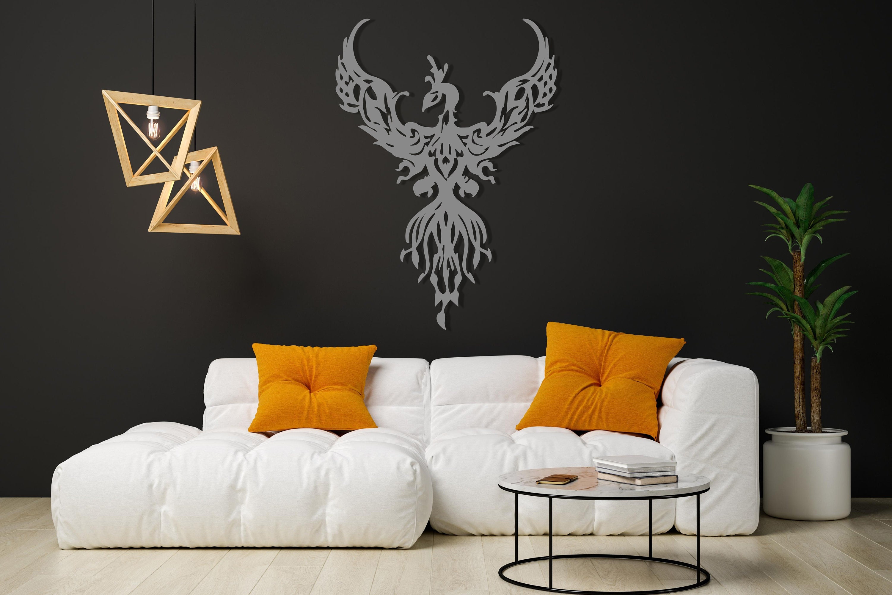 Phoenix Metal Wall Art Legendary Bird of Kaf Mountain Power - Etsy