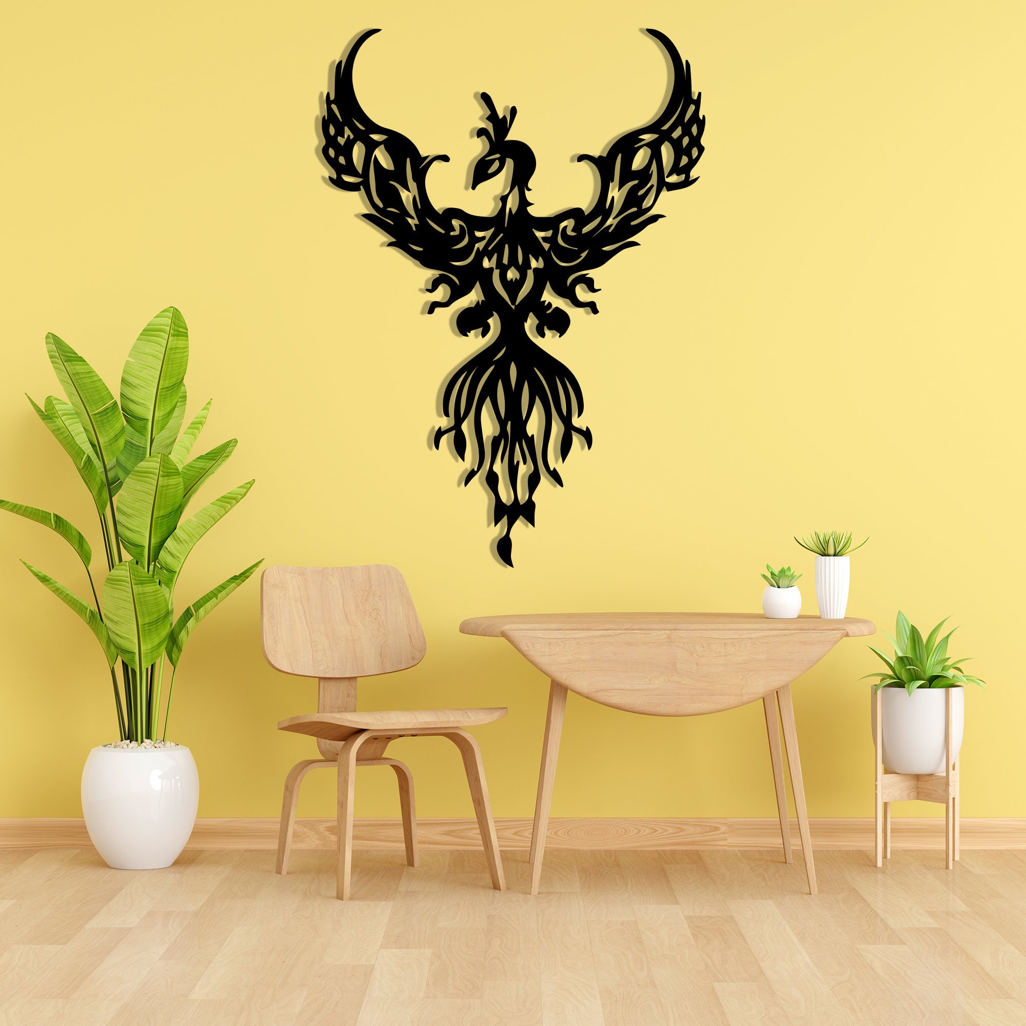 Phoenix Metal Wall Art Legendary Bird of Kaf Mountain Power - Etsy