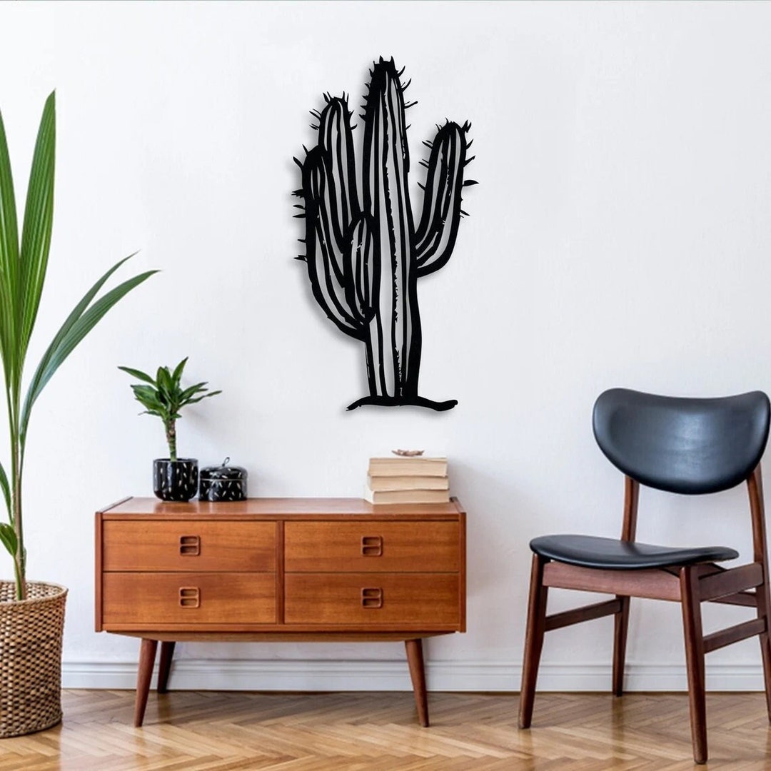 Cactus Metal Wall Decor Large Metal Wall Art Cactus Sign - Etsy