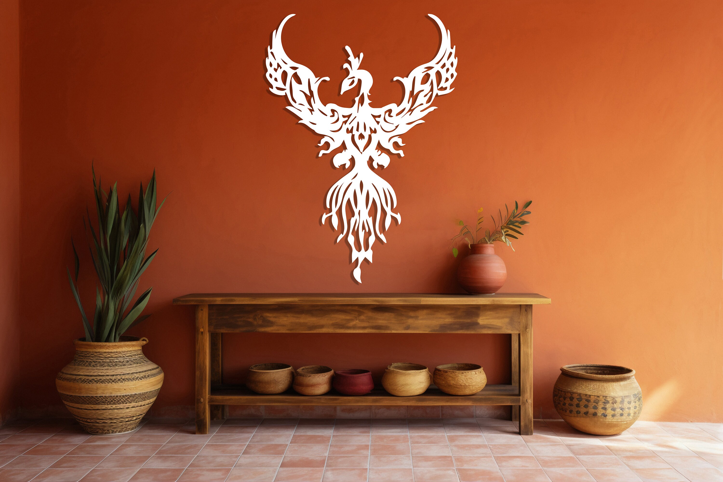 Phoenix Metal Wall Art Legendary Bird of Kaf Mountain Power - Etsy