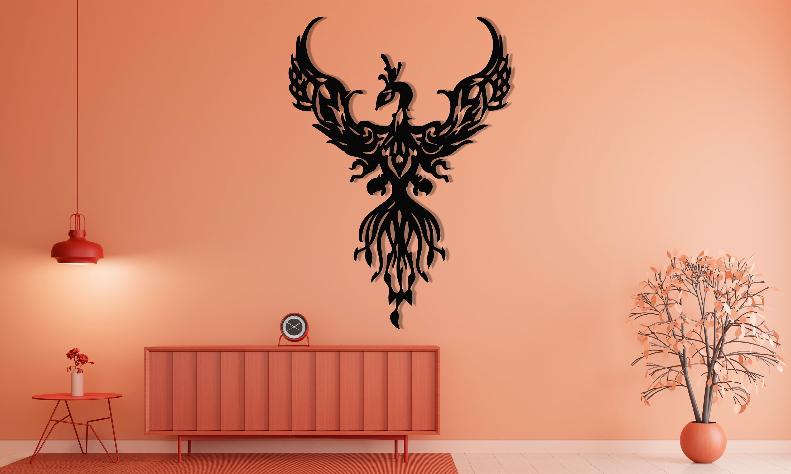 Phoenix Metal Wall Art Legendary Bird of Kaf Mountain Power - Etsy