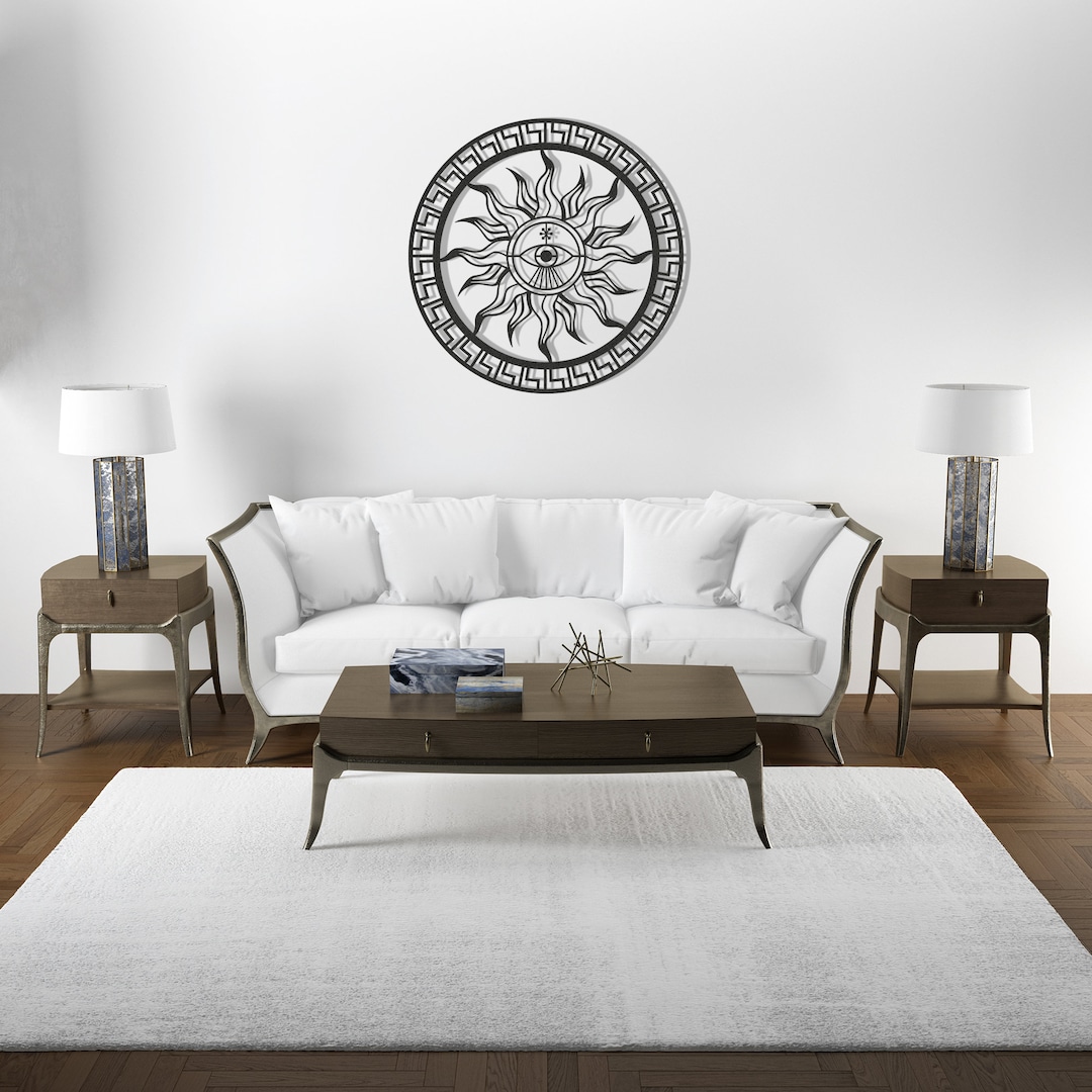 Wacky Sun Metal Wall Art Wicker Wall Decor Sun Wall Decor - Etsy