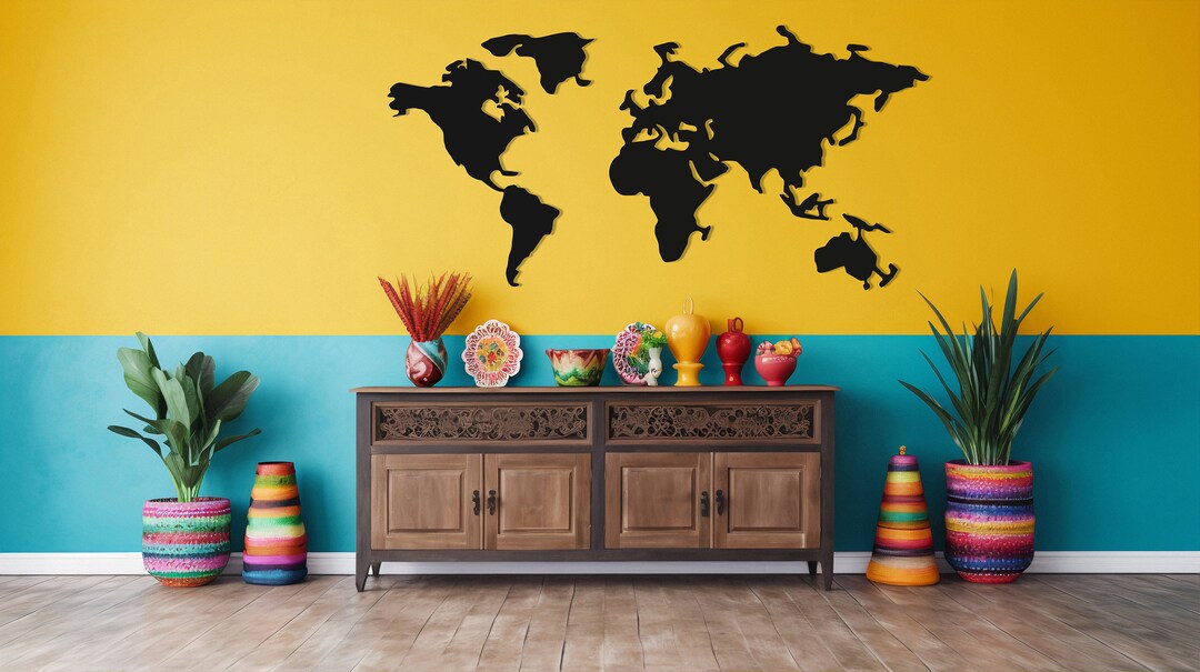 Mapa mundial de metal grande, continente del mapa mundial de metal ...