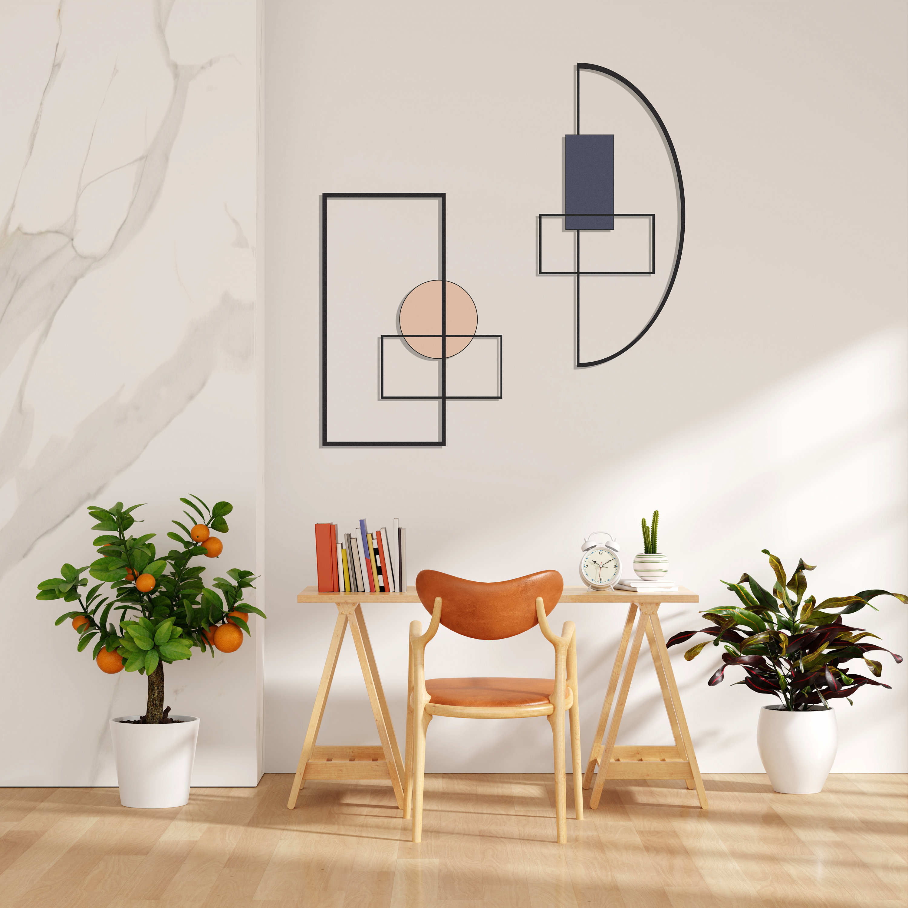 Colorful Metal Wall Decor, Modern Home Decor, Geometric Wall Art ...