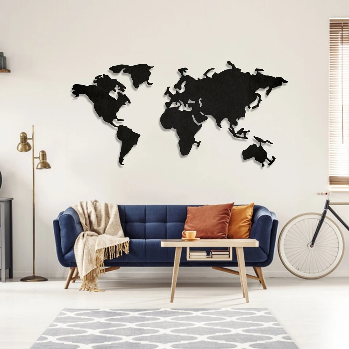 Large Metal World Map Metal World Map Continents Metal Wall - Etsy