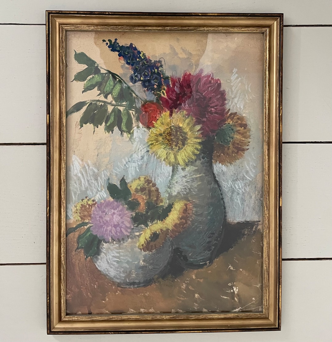 Post- Impressionist Flower Decorative Hungarian Orignial Art Work D ...