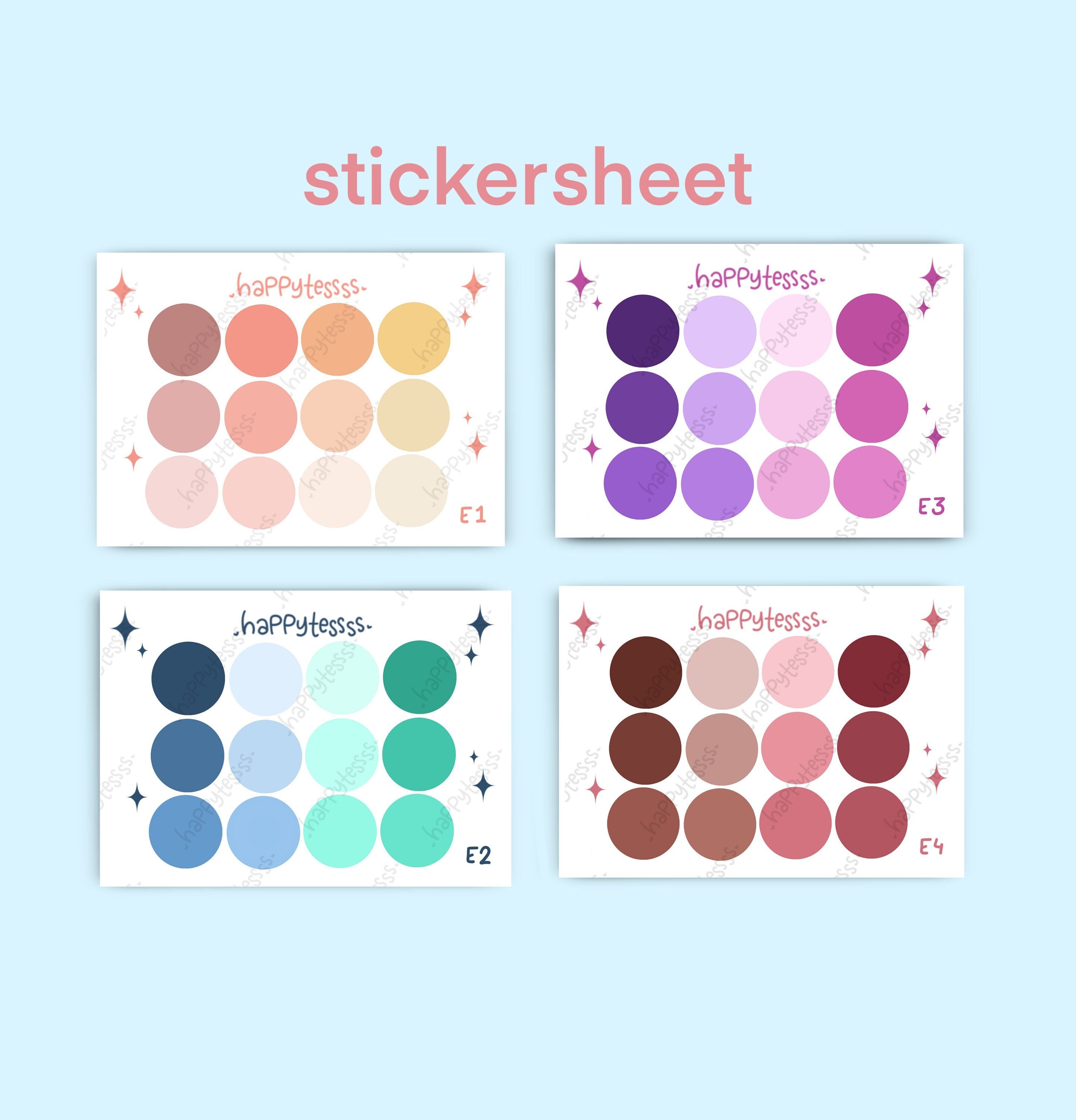 Journal Stickersheet Round - Etsy