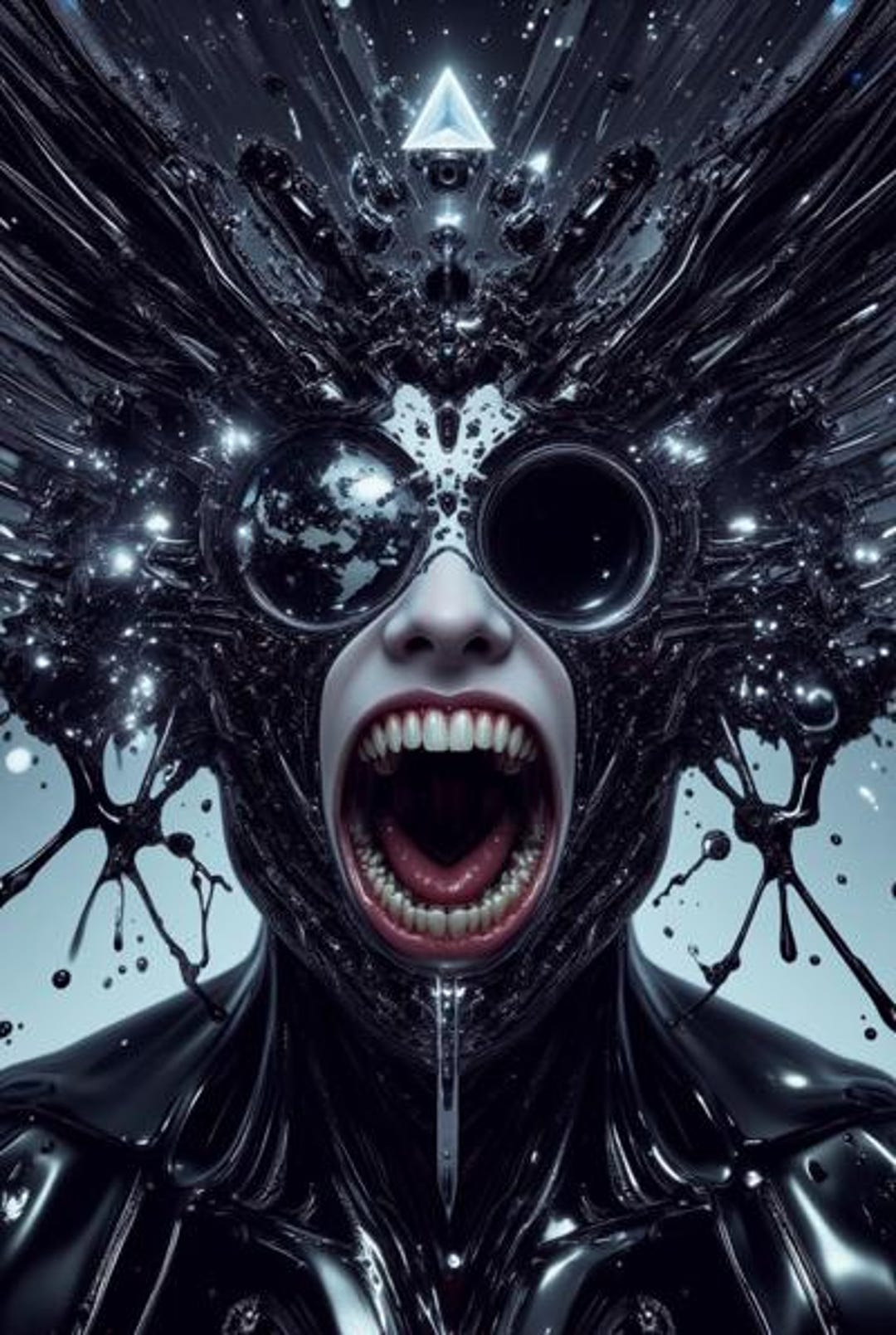Chaotic Darkness Overlord | Dark Surreal Digital Art Print | Horror Sci ...
