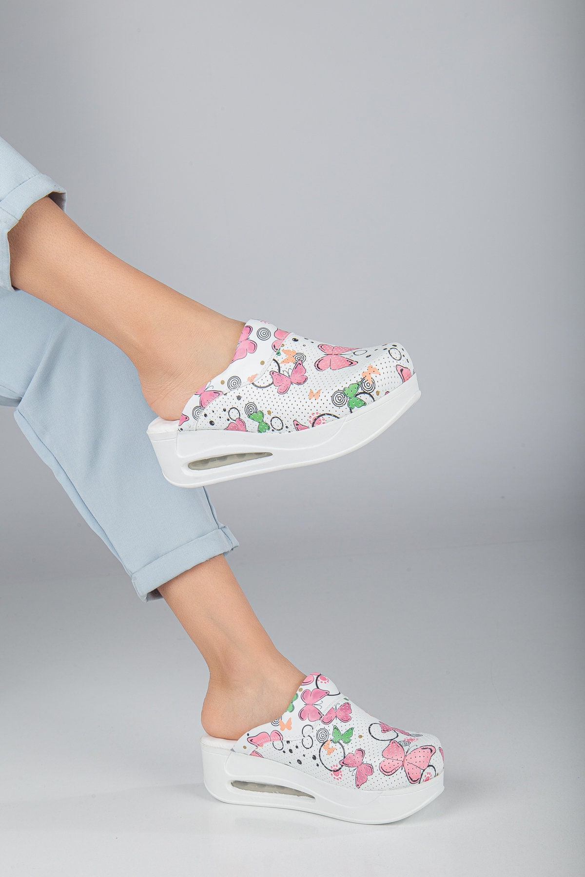 Women Orthopedic Clogs,pattern Clogs,nursing Clogs,comfy Clogs,white ...