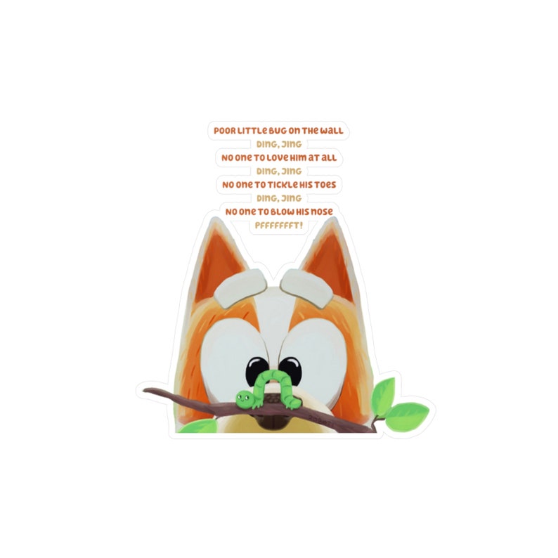 Bluey Bingo Poor Little Bug on the Wall Vinyl Stickers - Etsy Canada