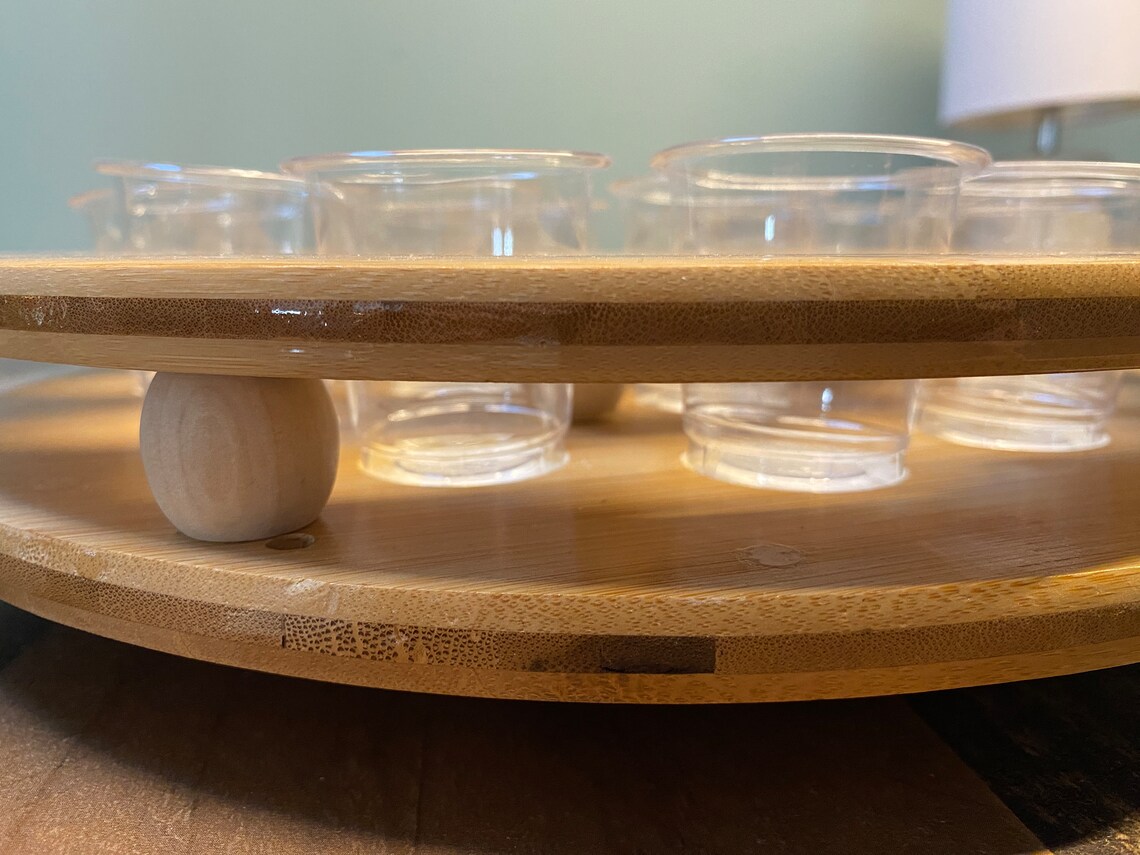 Shot Serving Tray With Spinner, Holds 16 Shots - Etsy