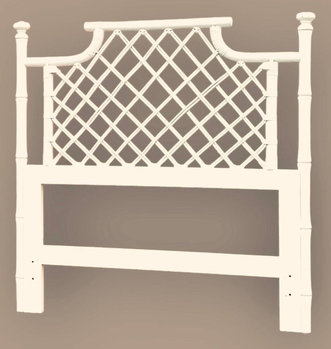 Ficks Reed Pagoda Rattan Twin Headboard Chippendale White Pagoda Iconic ...