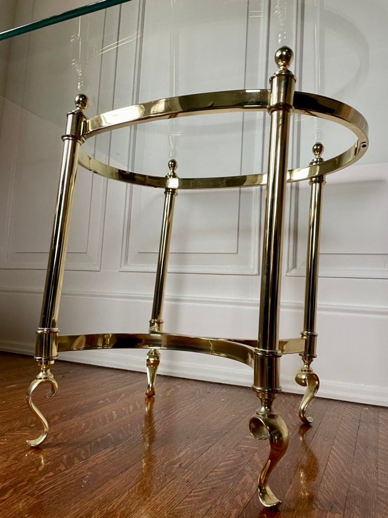 Vintage Side Table Palm Beach End Table Labarge Table Brass Vintage ...