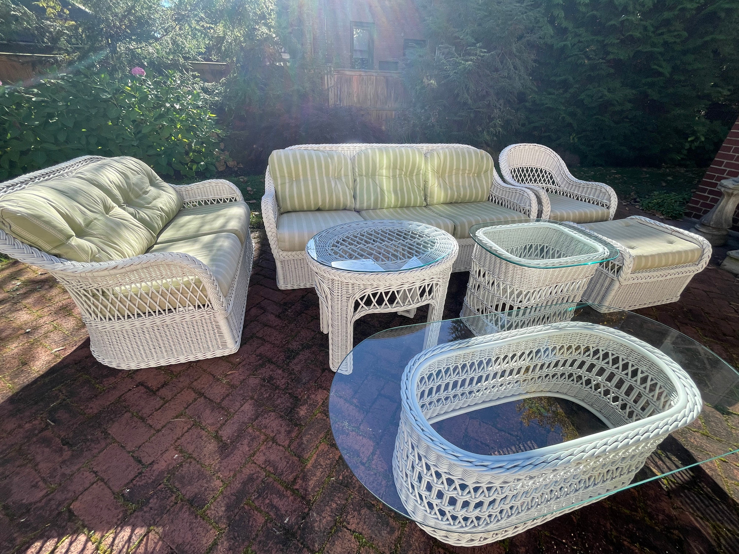 Vintage Wicker Coffee Table Henry Link Rattan White Coffee Table Rattan ...