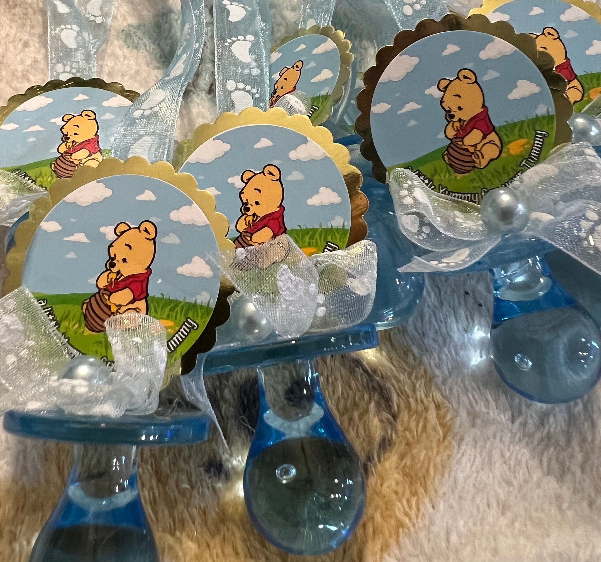 Cute Winnie the Pooh Baby Shower Pacifiers Necklaces/party Favors/gifts ...