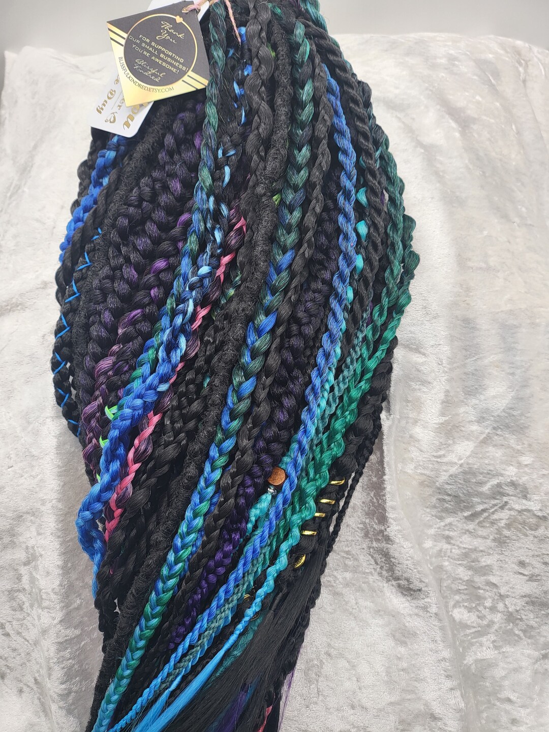 Braid Extensions in the Colors of “the Northern Lights” With Black ...